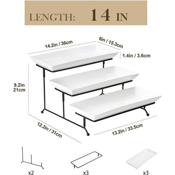Dining | 3 Tier Serving Trays For Party Porcelain Serving Platters And ...